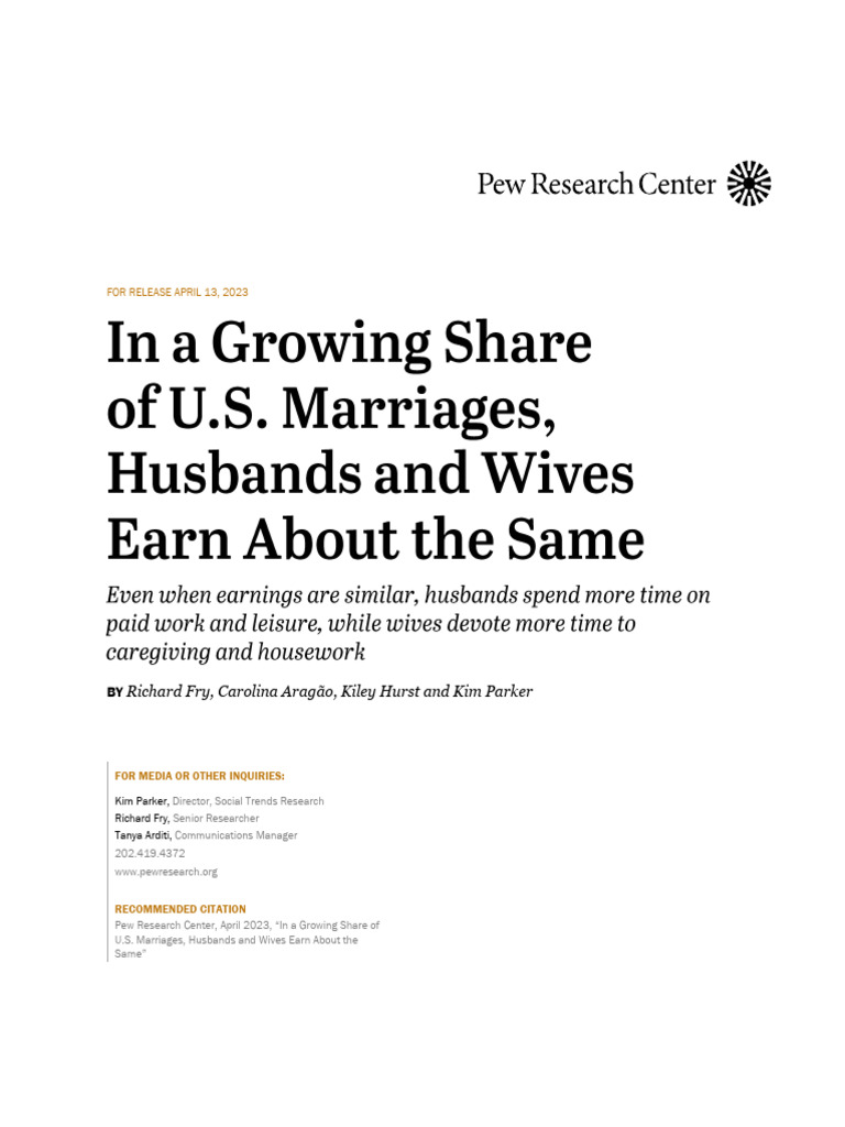 Breadwinner Wives Full Report FINAL | PDF | Marriage | Husband