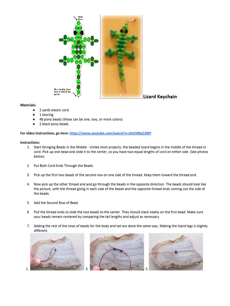 Lizard Keychain Instructions | PDF | Knot