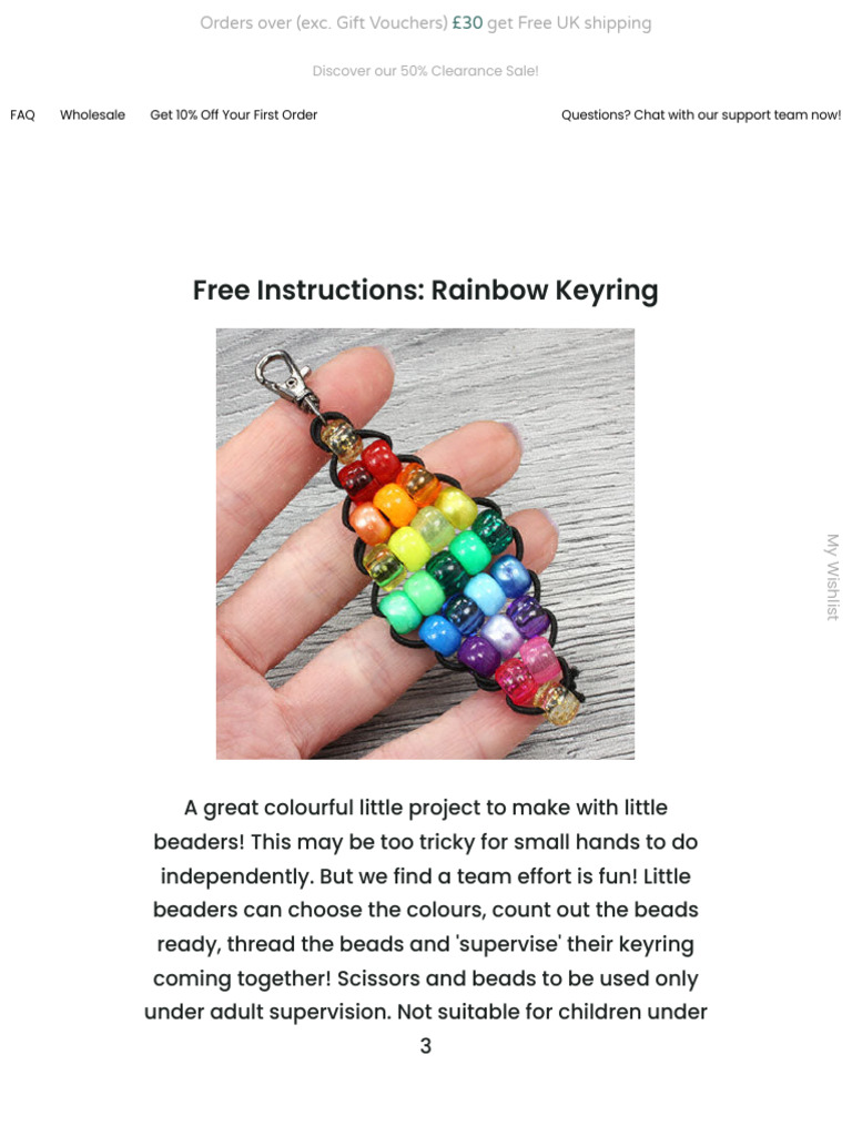 Free Instructions_ Rainbow Keyring | PDF