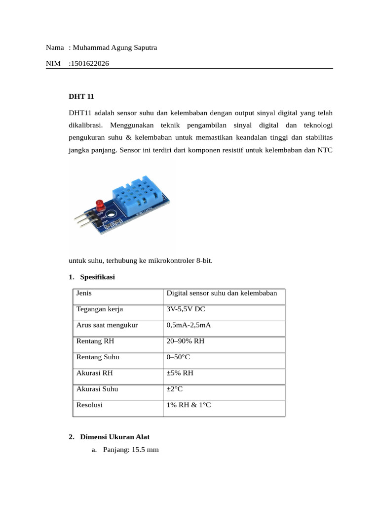 Sensor DHT 11-Tugas SKD | PDF