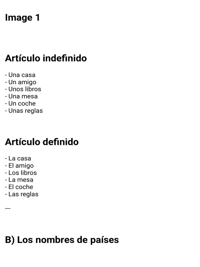 Artículos Definidos e Indefinidos | PDF