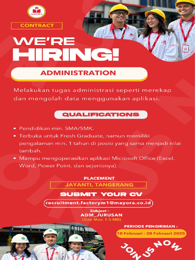 Mayora Group Are Hiring! | PDF
