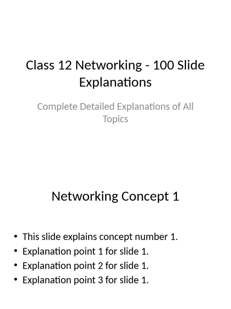 Class 12 Networking 100 Explanations | PDF | Cognition | Contemporary ...