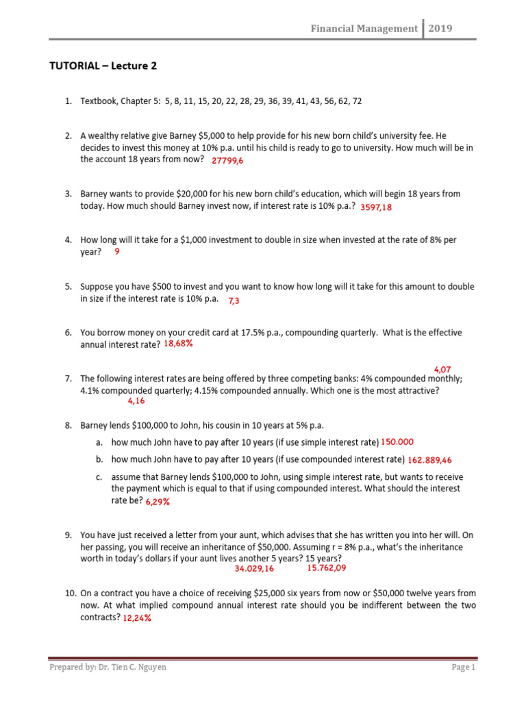 IU - Fm.lecture2 Handouts 2020NCT | PDF | Refinancing | Interest