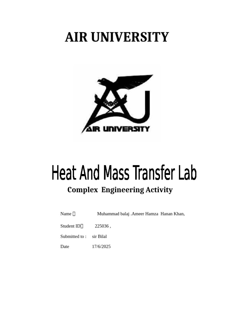 Heat and Mass Transfers Project | PDF | Thermal Conduction | Heat Transfer