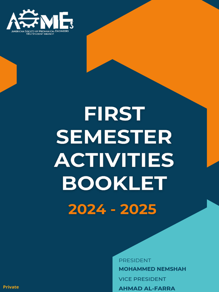 First Semester Activities Booklet - 2024 - ASME KKU | PDF | Creep ...