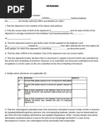 Aadhaar Self Declaration Form | PDF