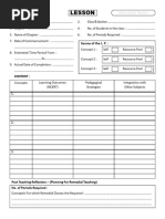 KVS - Lesson Plan Organiser Format | PDF