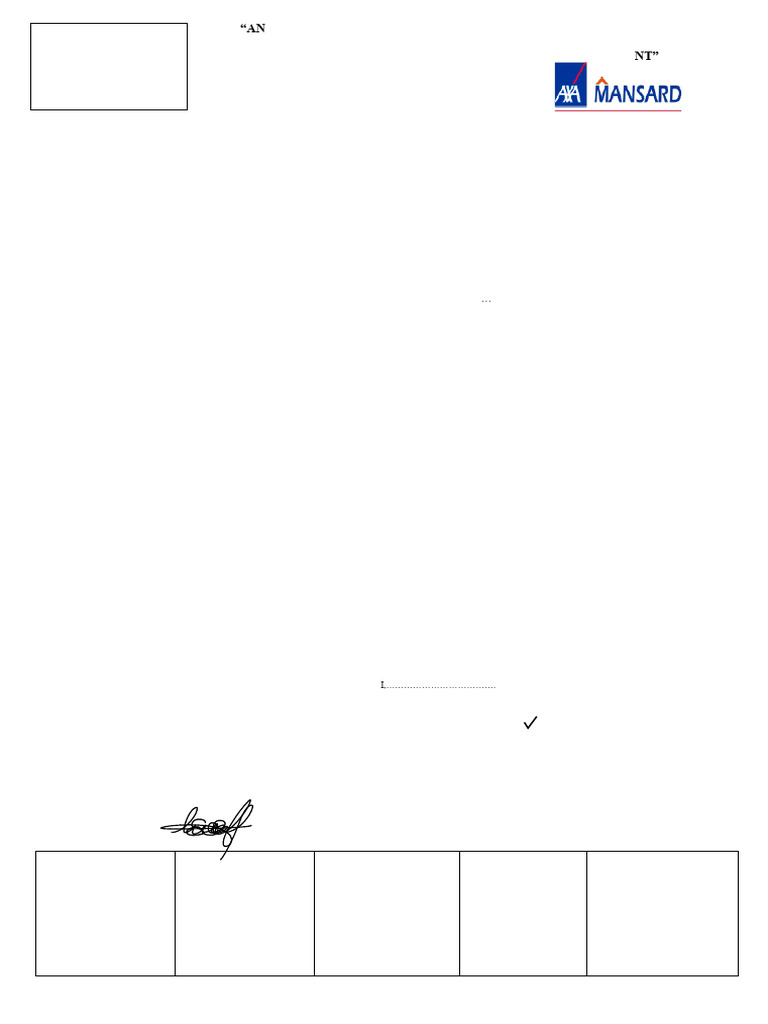 Axa Mansard - Registration Form | PDF | Human Diseases And Disorders ...