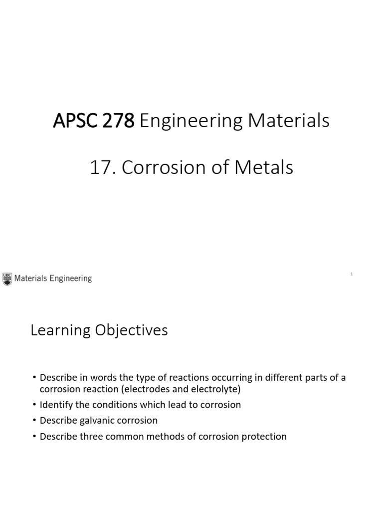 Corrosion of Metals (Annotated) | PDF | Corrosion | Redox