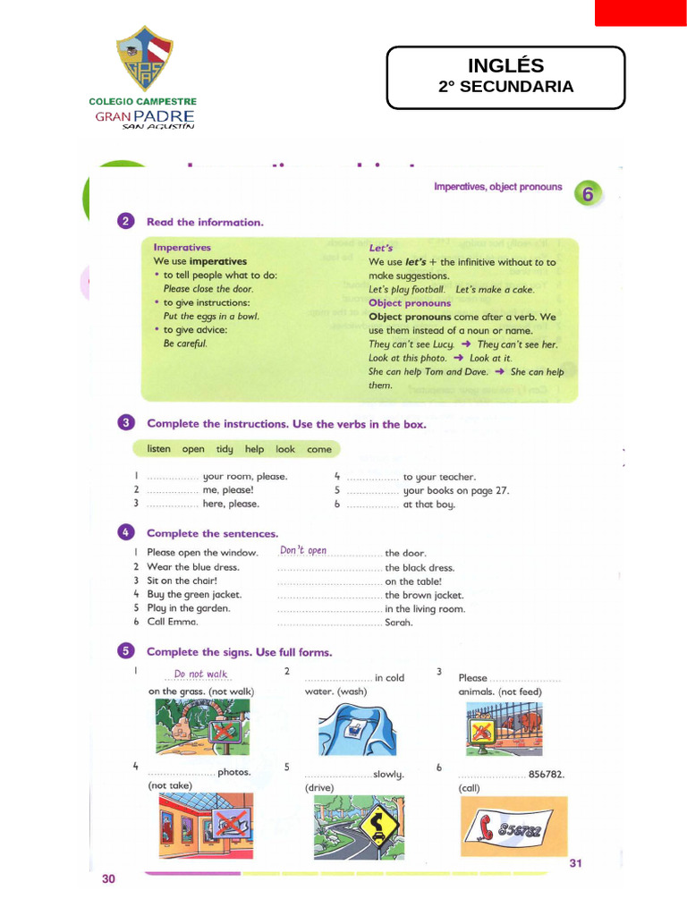 2do - GPSA - 2DO BIM - ENGLISH SEC | PDF