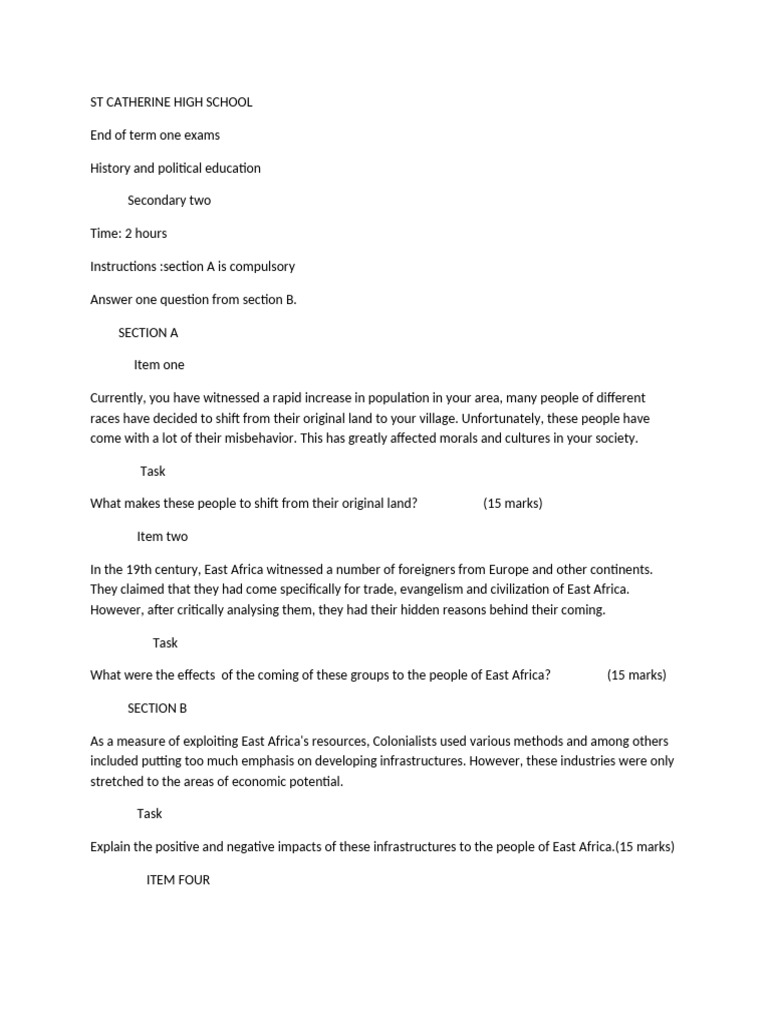 E o T One Senior Two History | PDF