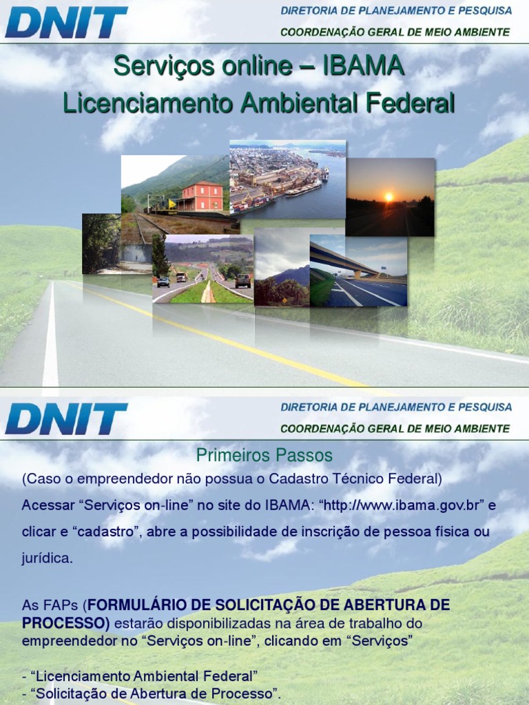 Serviços online - IBAMA/ Licenciamento Ambiental Federal Serviços online - IBAMA/ Licenciamento Ambiental Federal