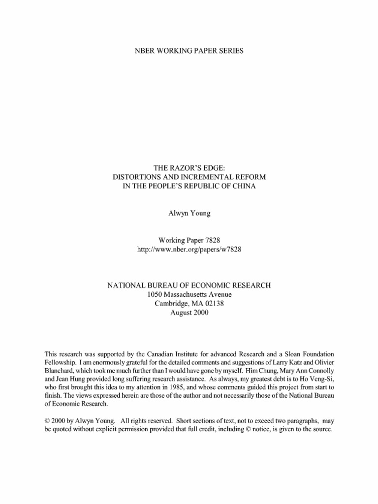 Nber Working Paper Series | PDF | Taxes | Measures Of National Income ...