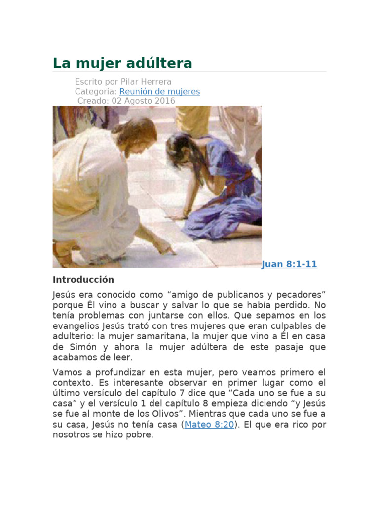 La Mujer Adúltera | PDF | Jesús | Pecado