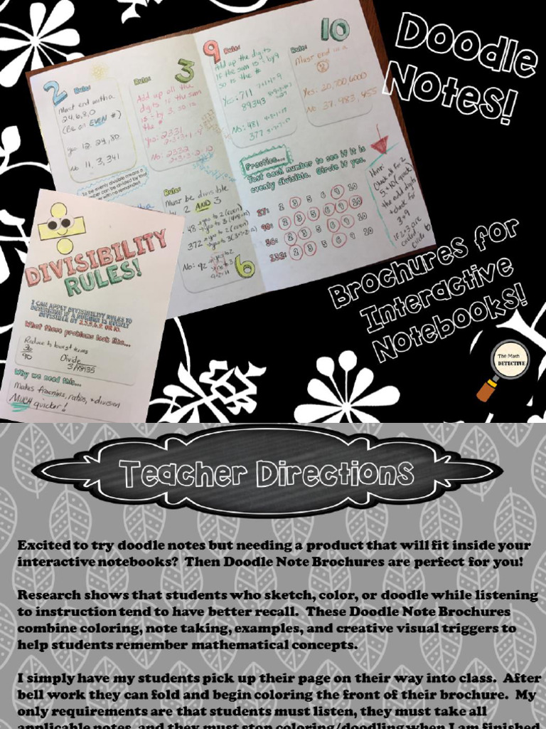 DivisibilityRulesDecoratedNotesBrochureforInteractiveNotebooks 1 | PDF
