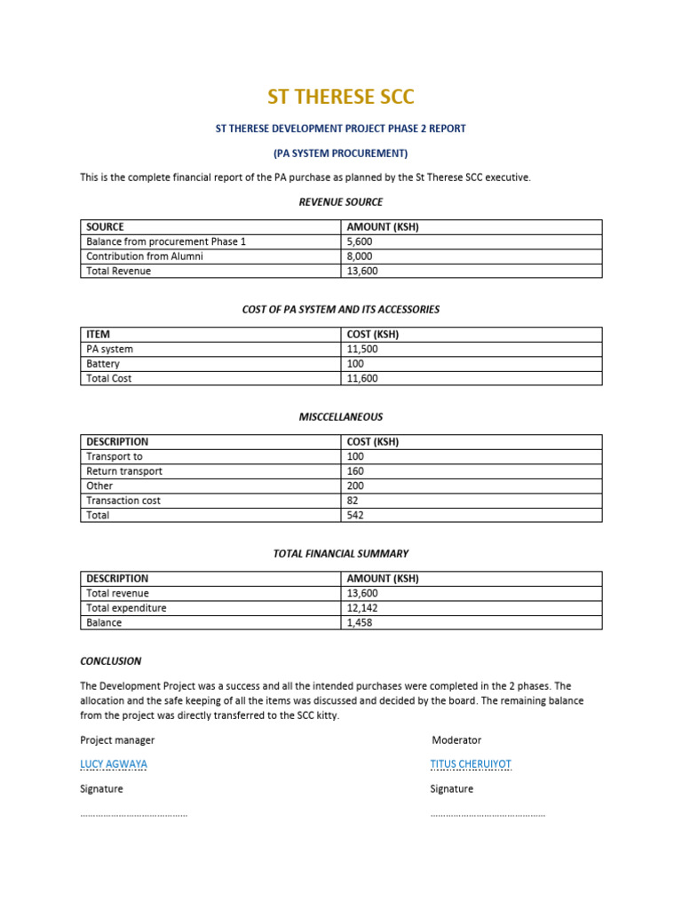 ST Therese SCC | PDF