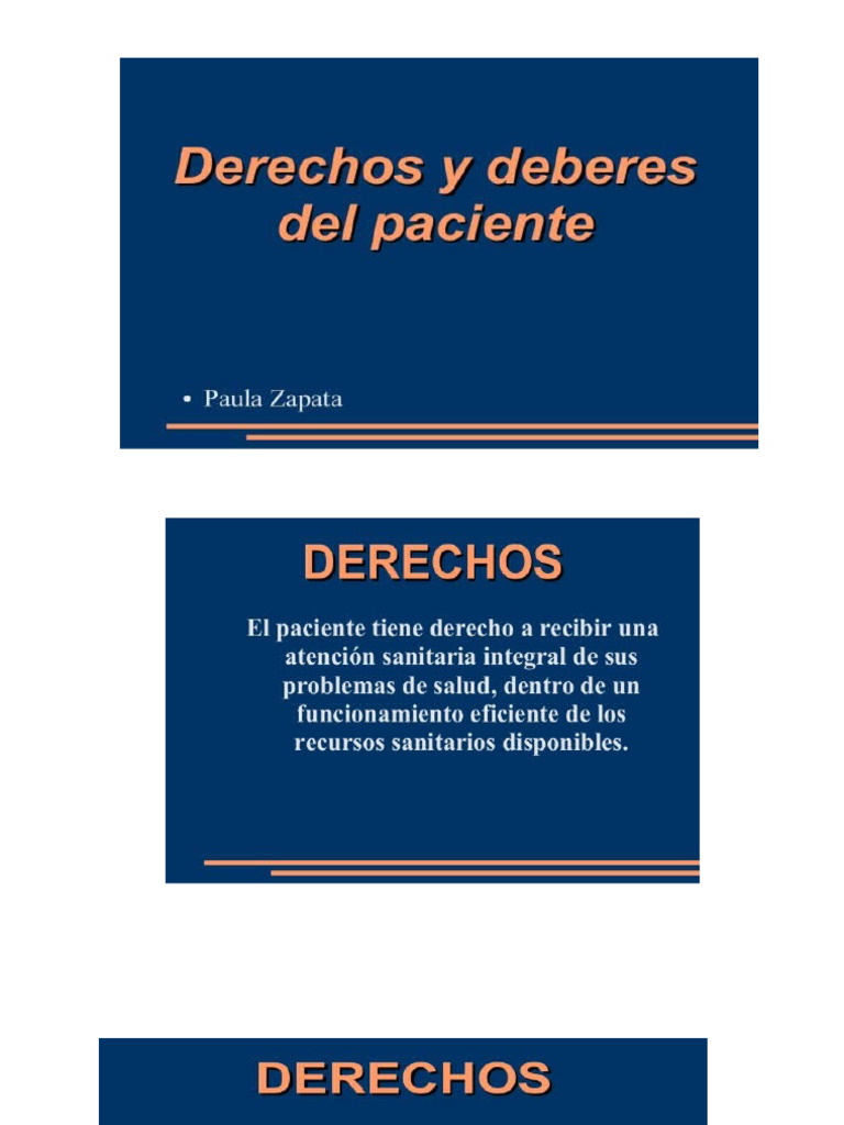 Derechos Y Deberes Del Paciente | PDF