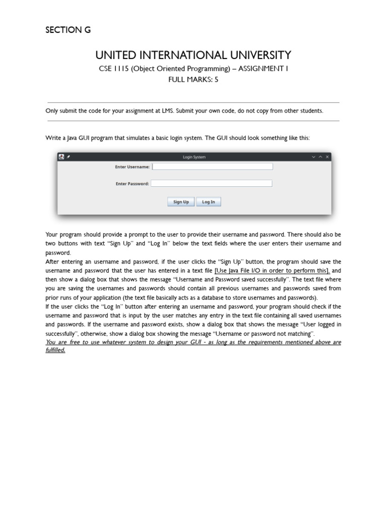 Assignment 232 CSE1115 G IZ | PDF