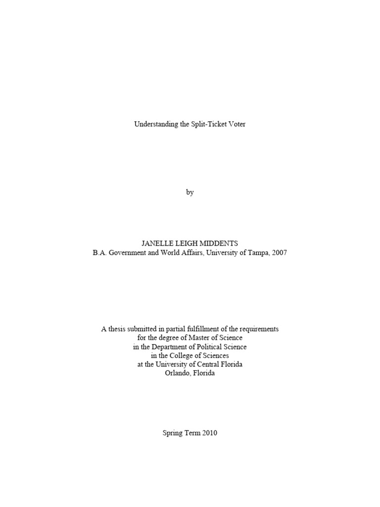 Understanding The Split-Ticket | PDF | Survey Methodology | Elections