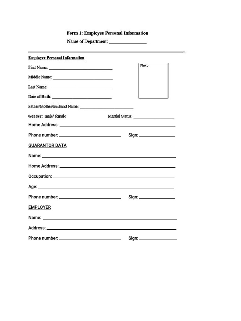 Employee Detail Form | PDF