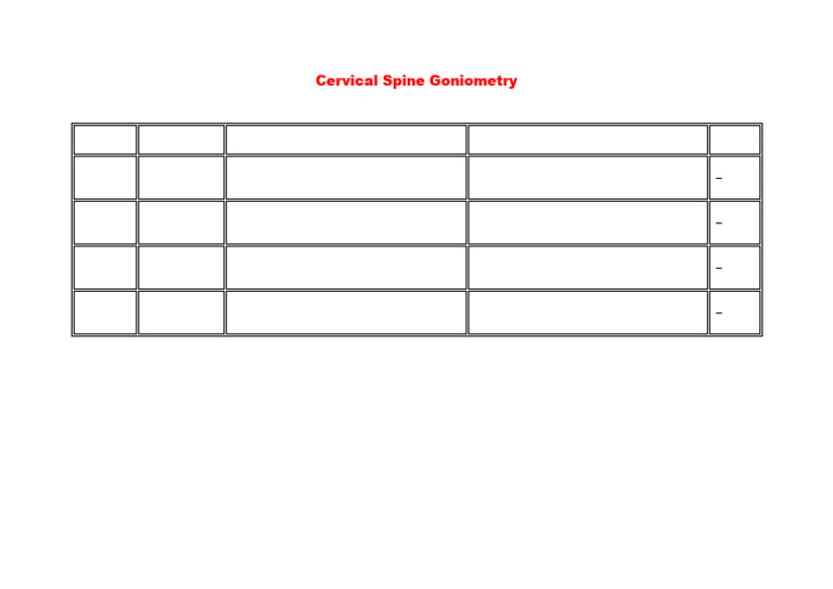 Cervical Spine Goniometry 2030100 PT 1104-P 16-05-2025 | PDF