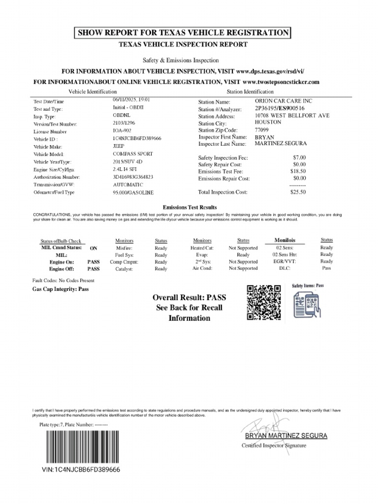 Inspection Report #7289 | PDF