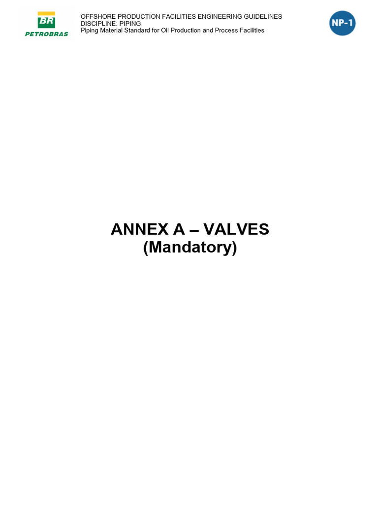 NP-1 Annex A-Valves | PDF | Valve | Pipe (Fluid Conveyance)