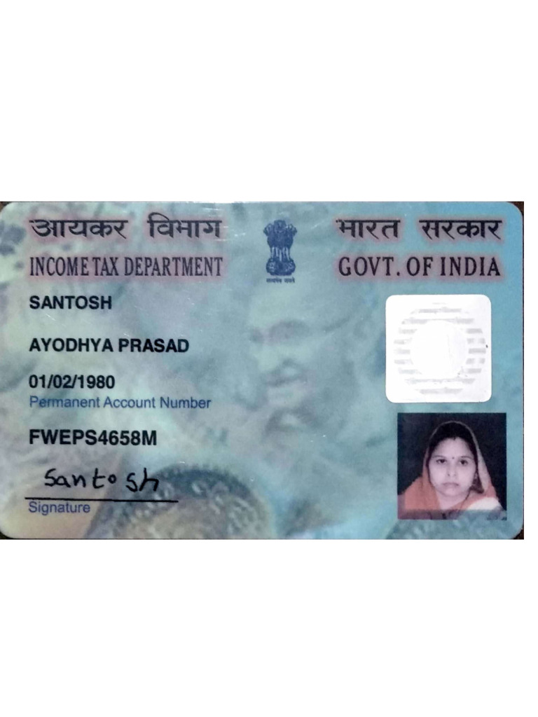 Pan Card Santosh | PDF