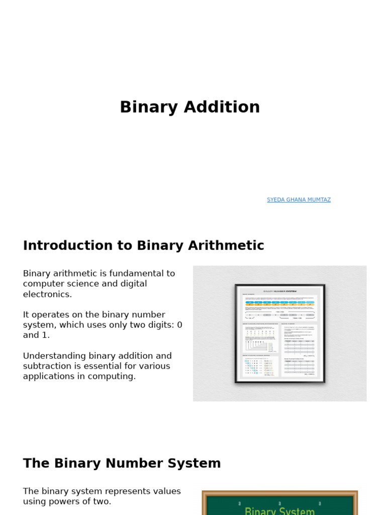 Binary Addition and Subtraction | PDF