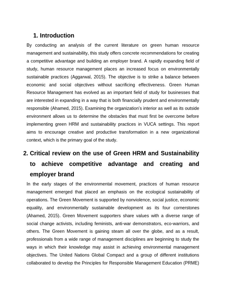 Green HRM Sustainability AS 1 (Second Draft) | PDF | Human Resource ...