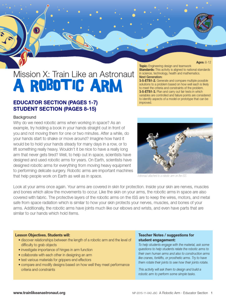 Design a Robotic Arm for Space | PDF | International Space Station | Flight
