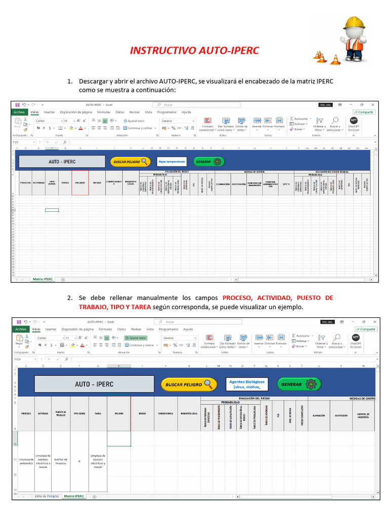 Instructivo Auto-Iperc | PDF | Microsoft Excel | Informática