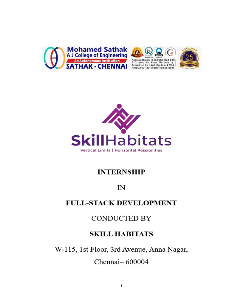 Full-Stack Development Internship Report | PDF | Databases | Web ...