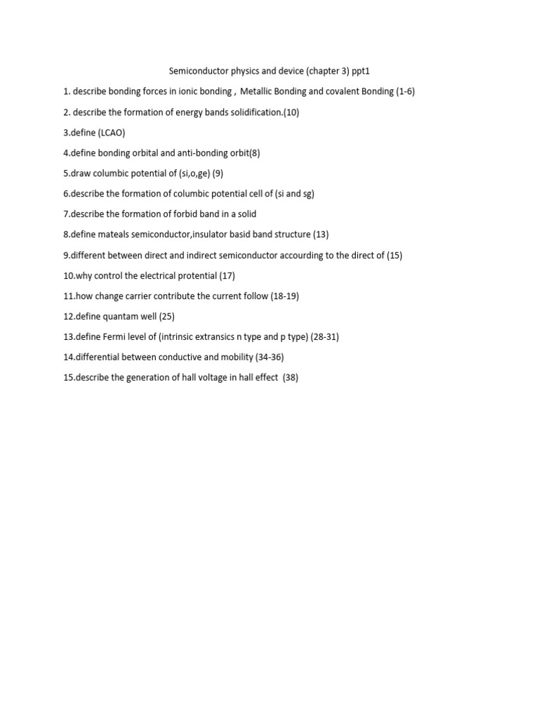 Semiconductor Physics and Device Ppt1qes | PDF