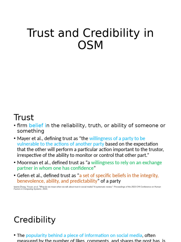 Trust and Credibility in Social Media | PDF | Social Media | Popular ...