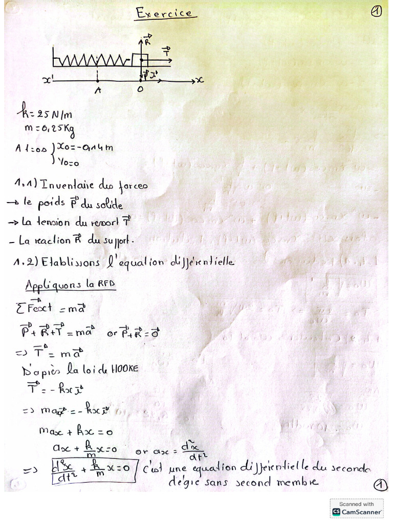 Correction Exercice 1 Oscillation | PDF