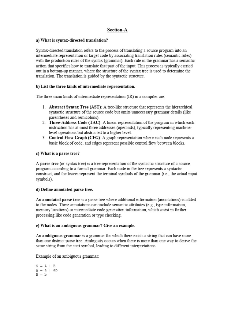 Some Question of Compiler Design | PDF | Parsing | Software Engineering