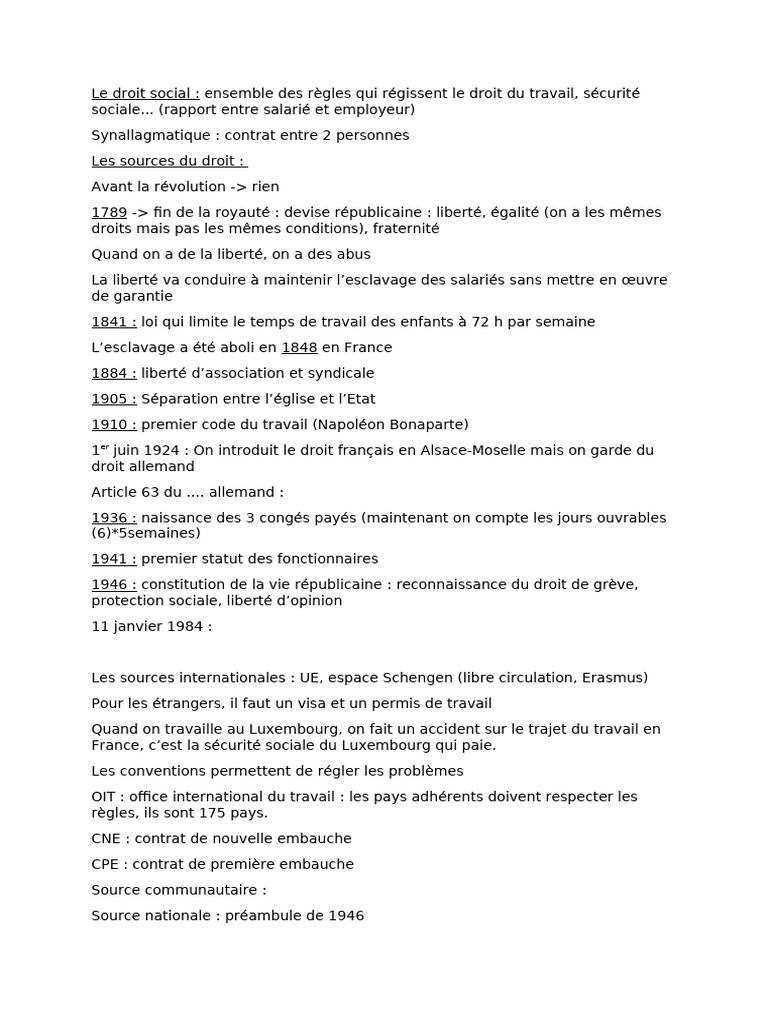 Comprendre le Droit Social en France | PDF | Salaires | Convention ...