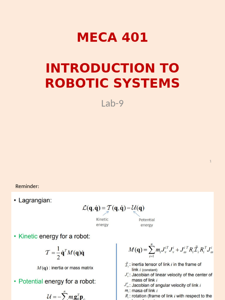 Meca 401 - Lab 9 | PDF