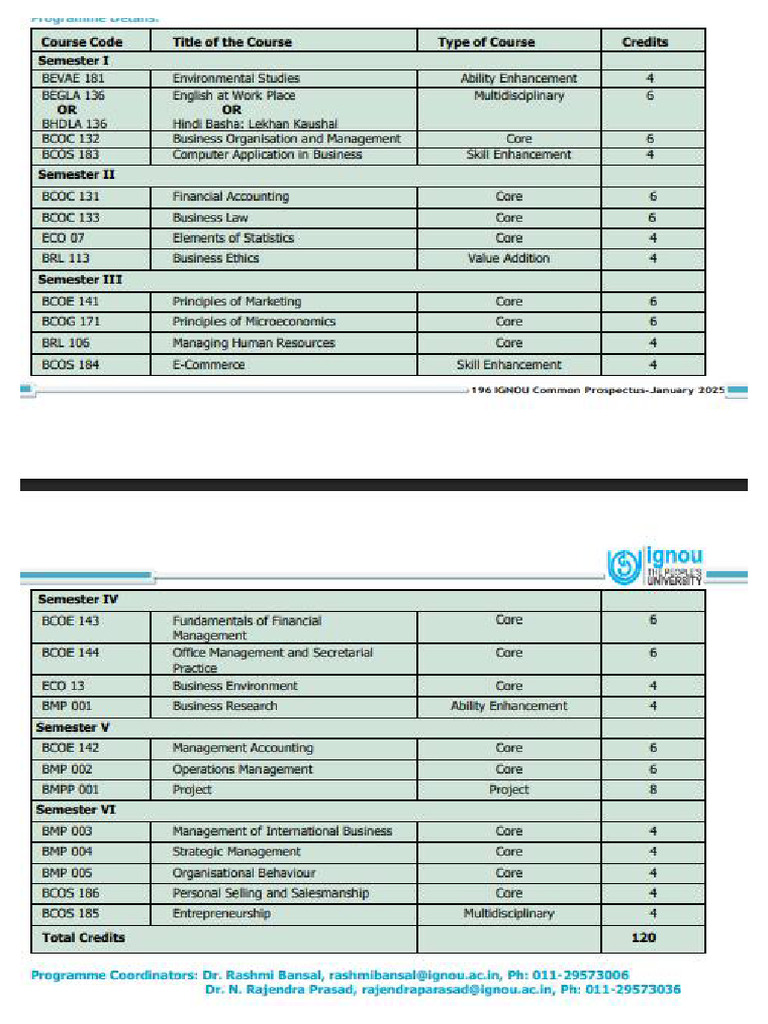 IGNOU BBA Syllabus PDF | PDF