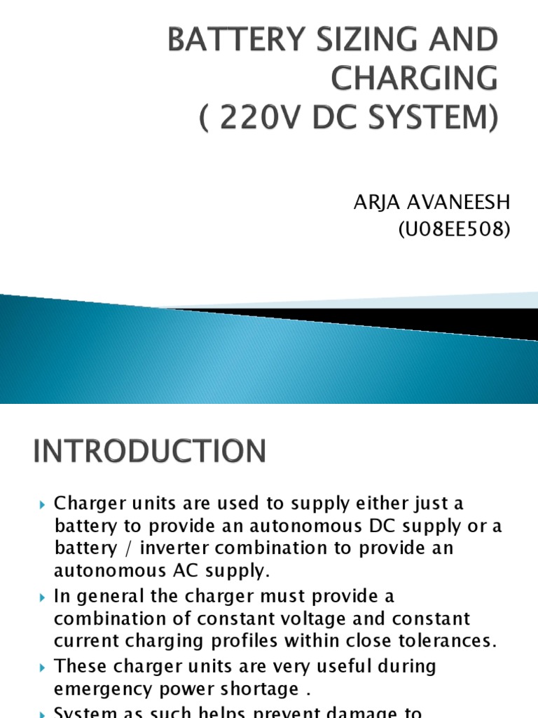 Battery Charger Operation and Sizing Guide | PDF | Battery Charger ...