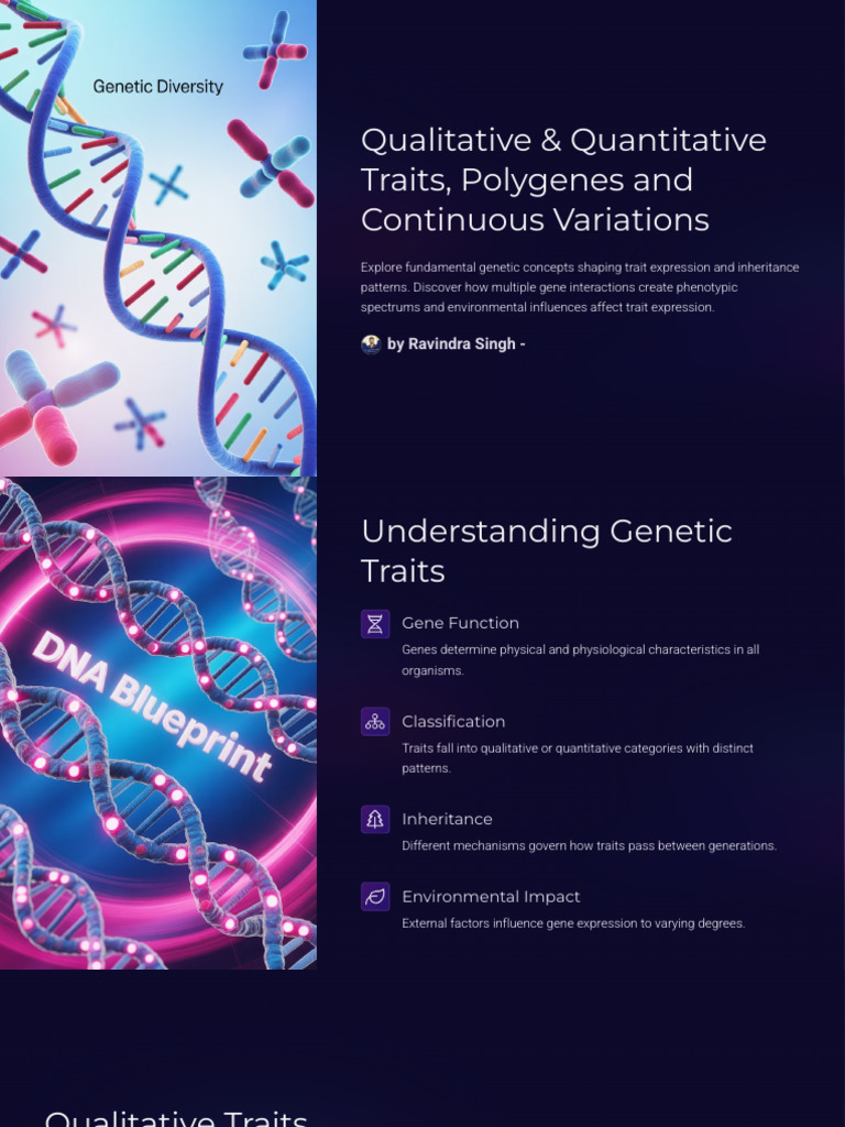 Genetics of Qualitative and Quantitative Traits | PDF | Phenotypic ...