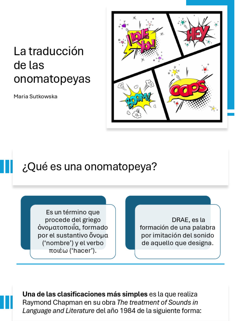 Onomatopeyas y su traducción | PDF | Lingüística | Vocabulario