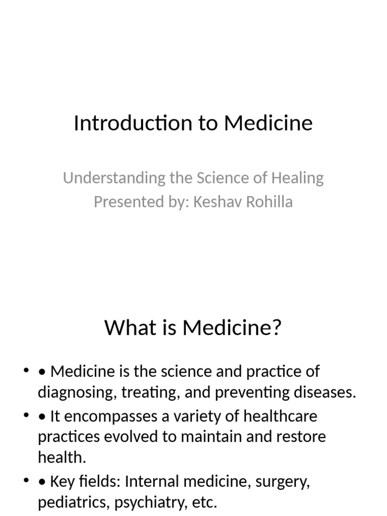 Introduction To Medicine | PDF