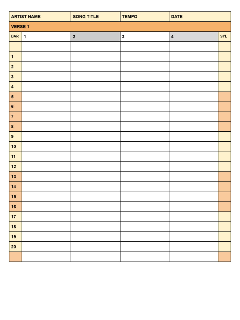 Song Structure Template for Rappers | PDF