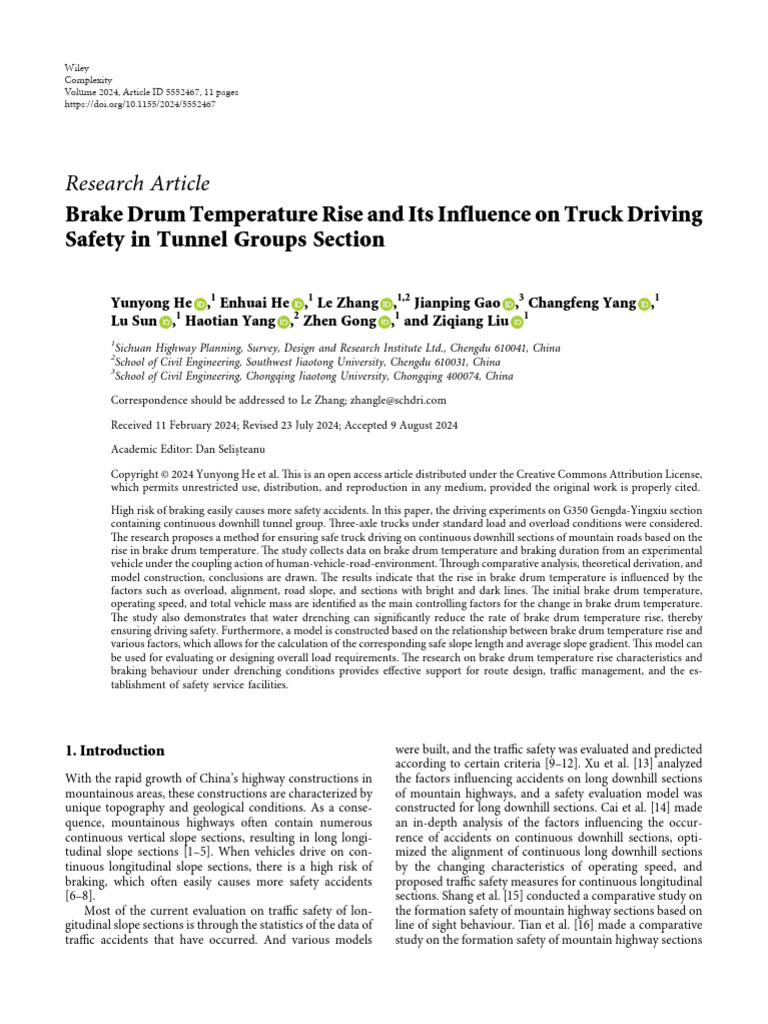 Brake Drum Temperature Impact on Truck Safety | PDF | Heat | Brake