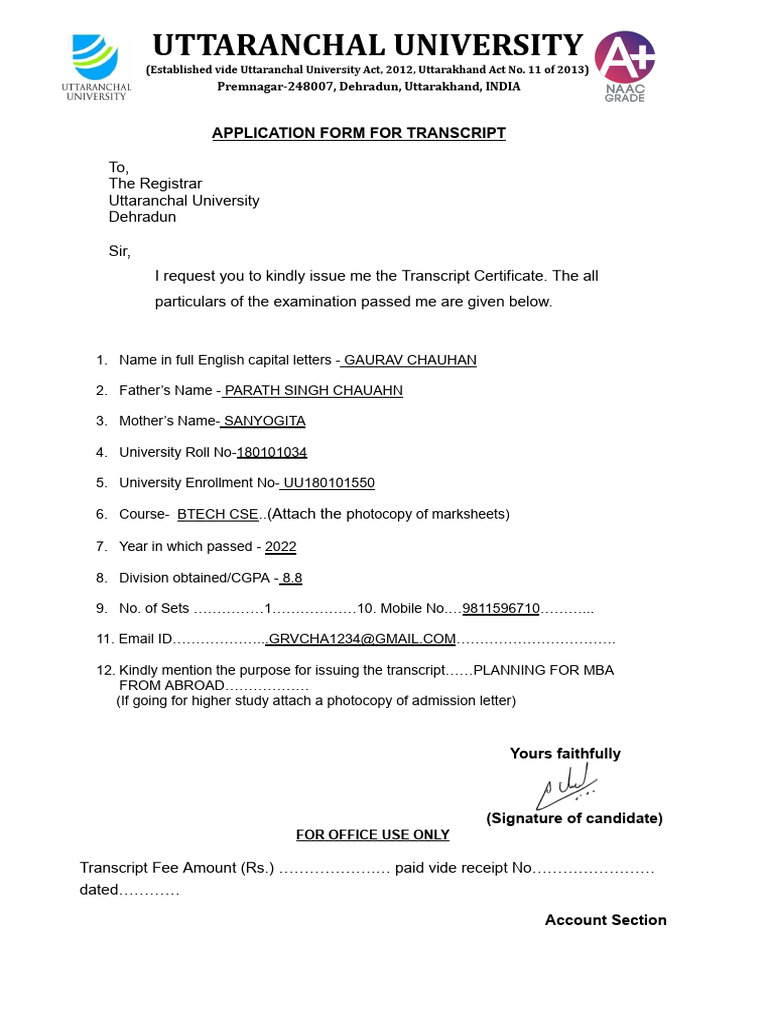 Transcript Certificate | PDF