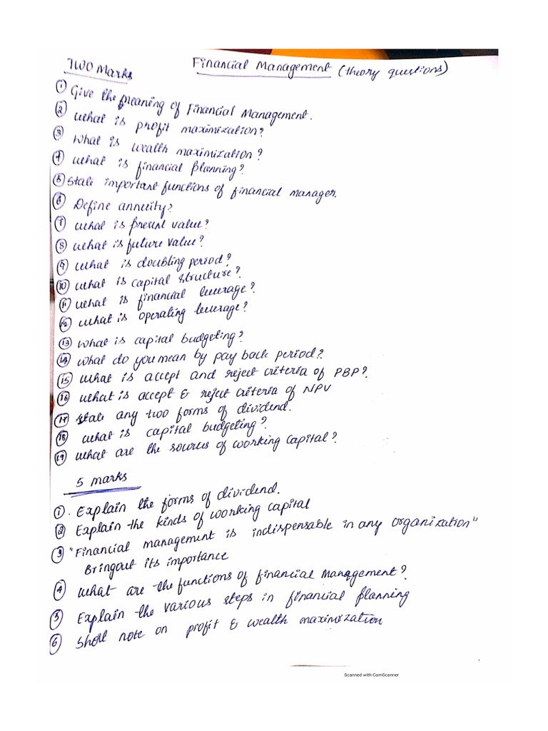 FM Theory Questions-1 | PDF