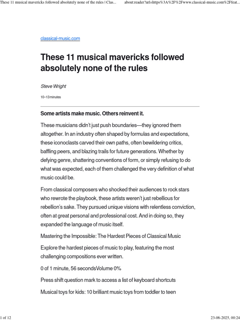 11 Musical Mavericks Never Followed Music Theory Rules | PDF | Synthesizer